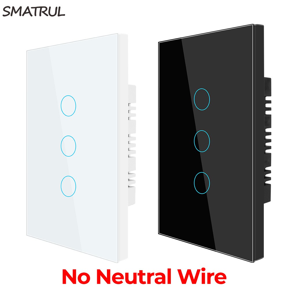 SMATRUL Wall Light Touch Sensor Switch No Neutral Wire Required 1 2 3 ...