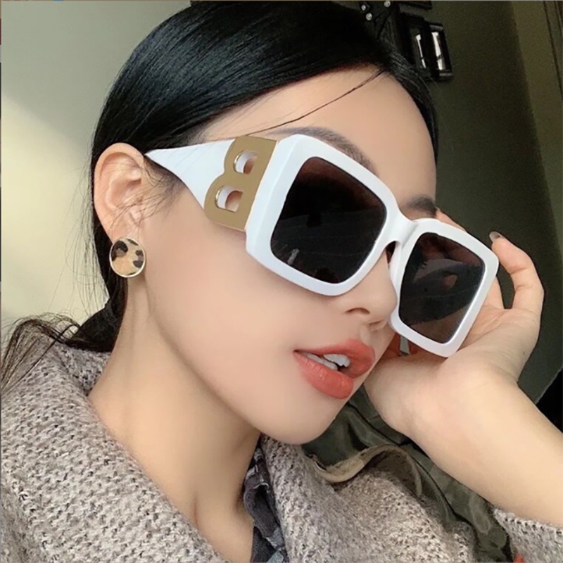 2022 European and American square B-shaped sunglasses personality ...