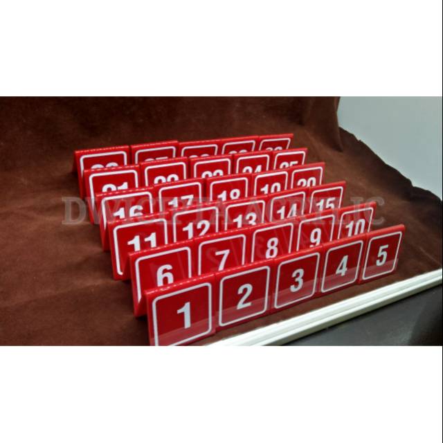 MERAH Red Acrylic Table Numbers 1-20 | Shopee Philippines