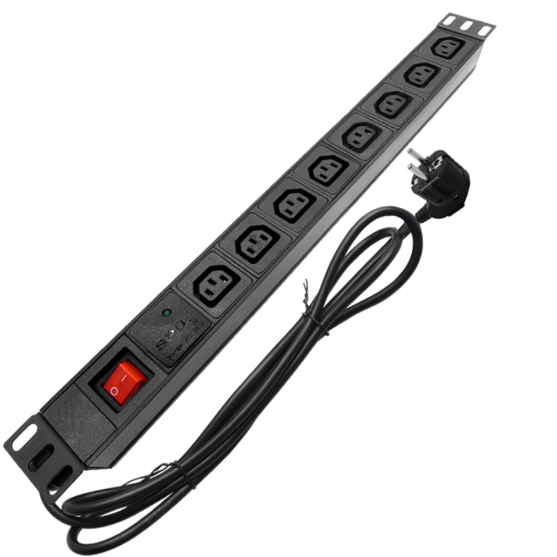 Power Distribution Unit (PDU) Cabinet IEC C13 Power Strip 8-Position Power Outlet SPD Surge ...