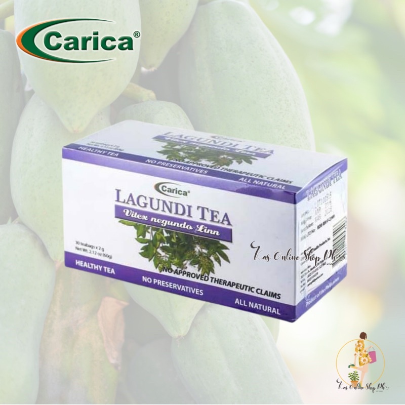 Carica Lagundi Tea (Vitex negundo) - Box of 30 Tea bags (2g per tea bag ...