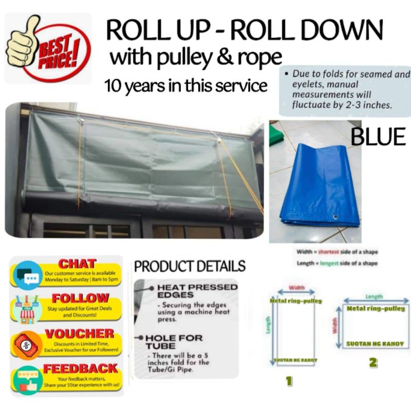 ROLL UP TRAPAL MAYAMA S400 with FREE PULLEY AND ROPE EASY RO INSTALL ...