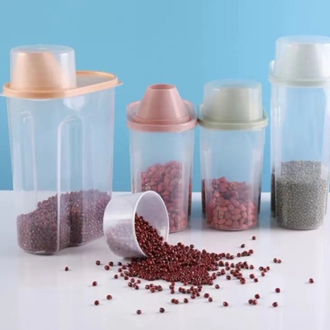 Storage Granules Bin Cereal Containers Dispenser Food Storage With Lids ...