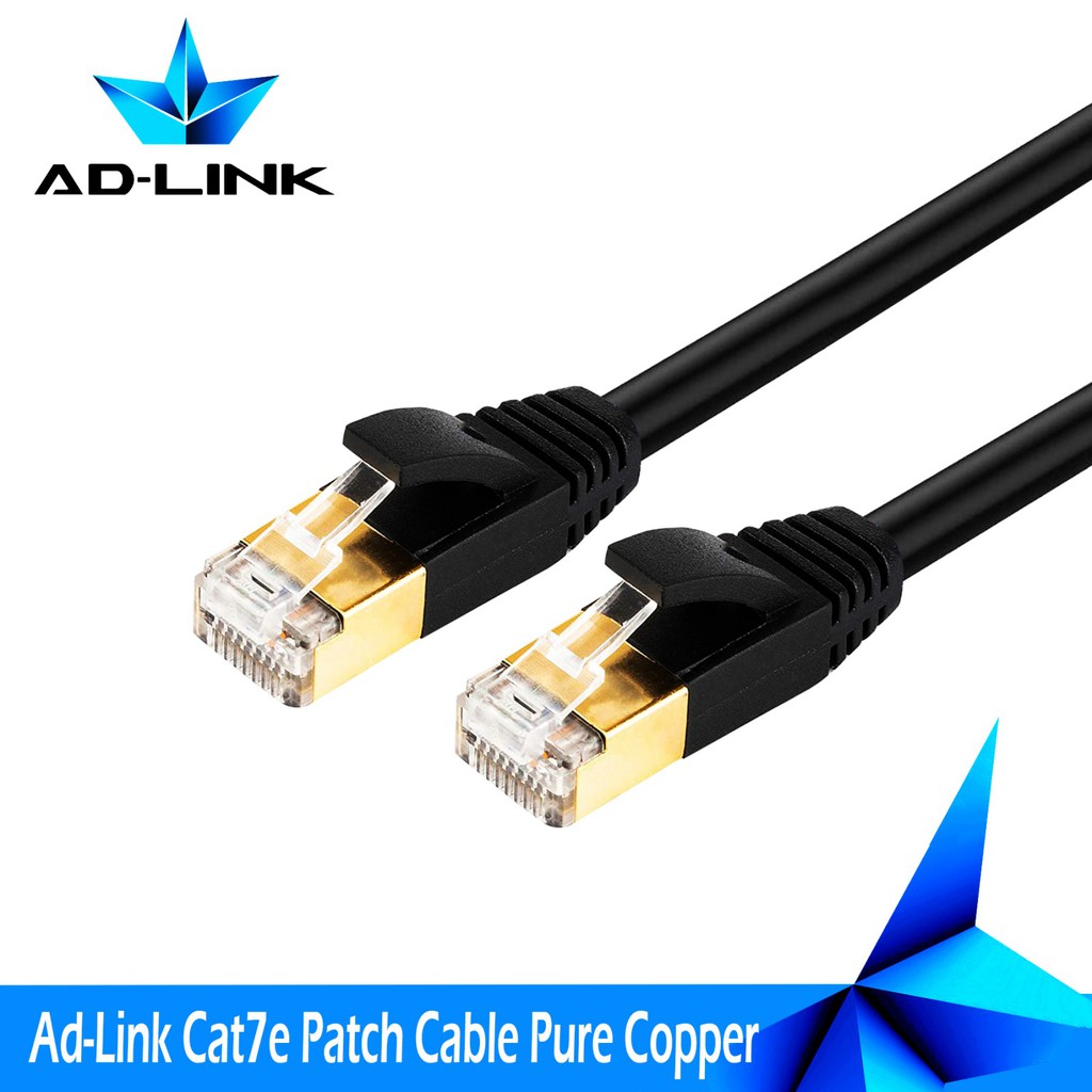 AD-LINK SFTP CAT7E Ethernet Lan Cable Pure Copper Black | Shopee ...