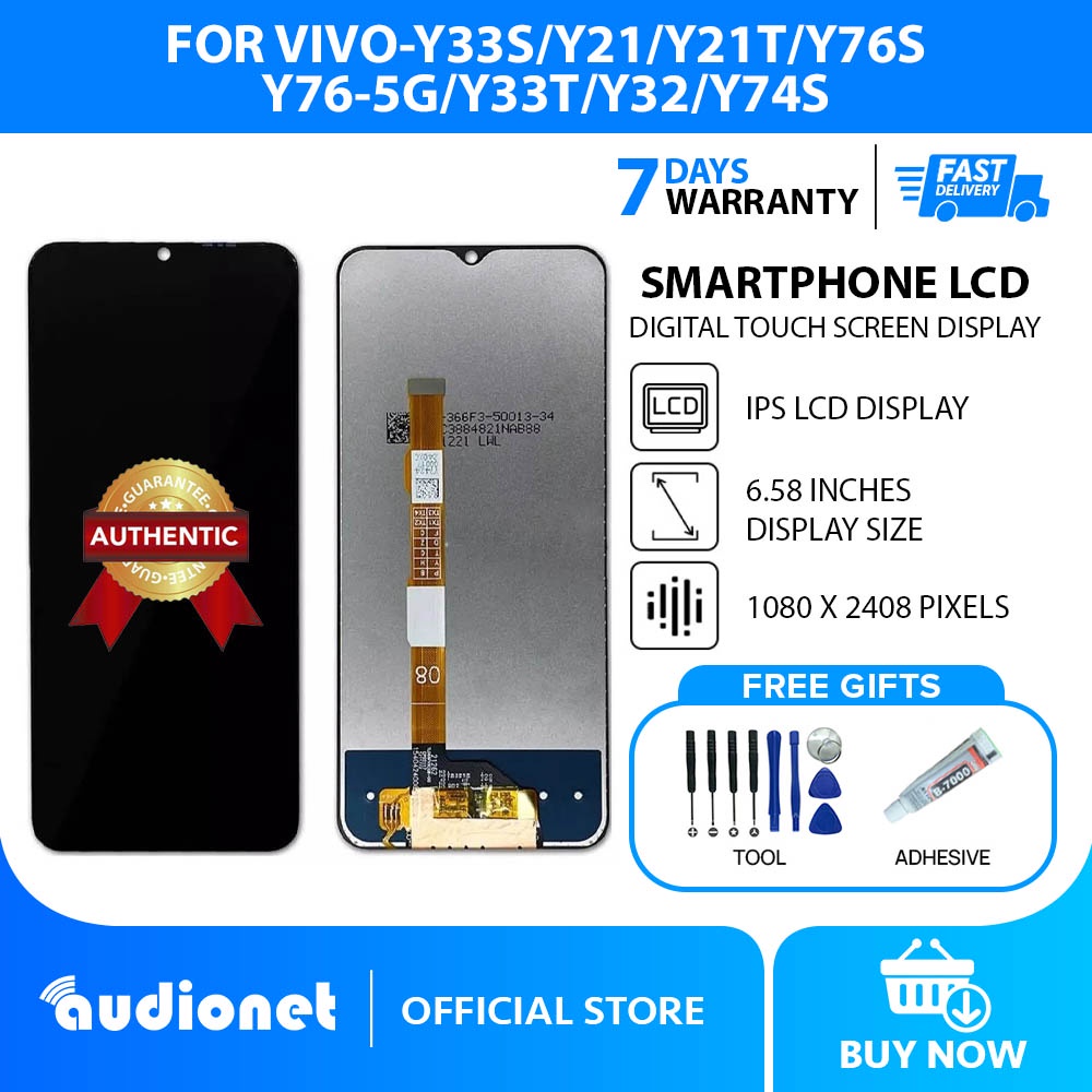 Smartphone LCD for Vivo Y33S/Y21/Y21T/Y76S/Y76 5G Digital Touch Screen Display Frame Assembly ...