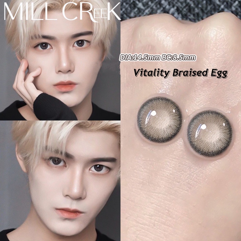 Contact lenses for Men 2 pcs (1 pair) Grey Natural and Comfortable ...