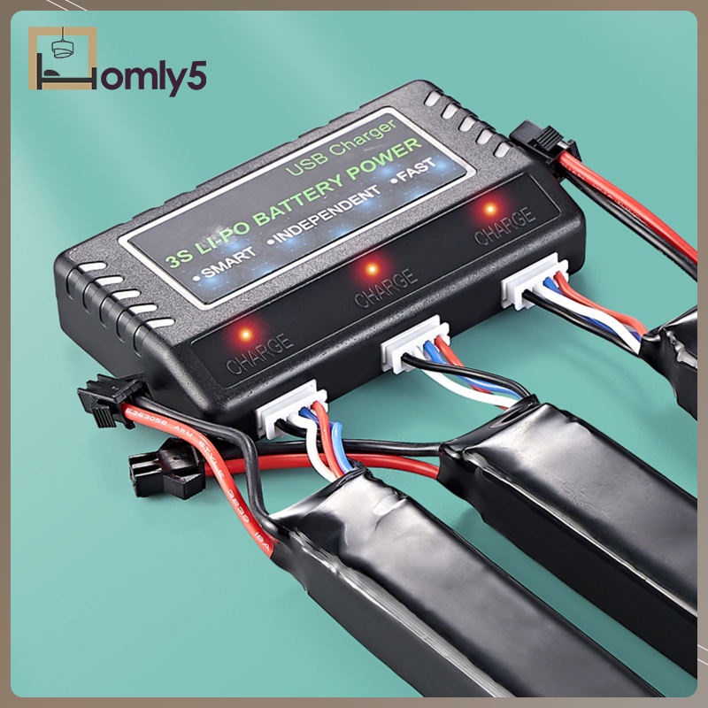 [Home Store] 11.1V LI Battery Charger USB Cable Balanced Charger Case ...