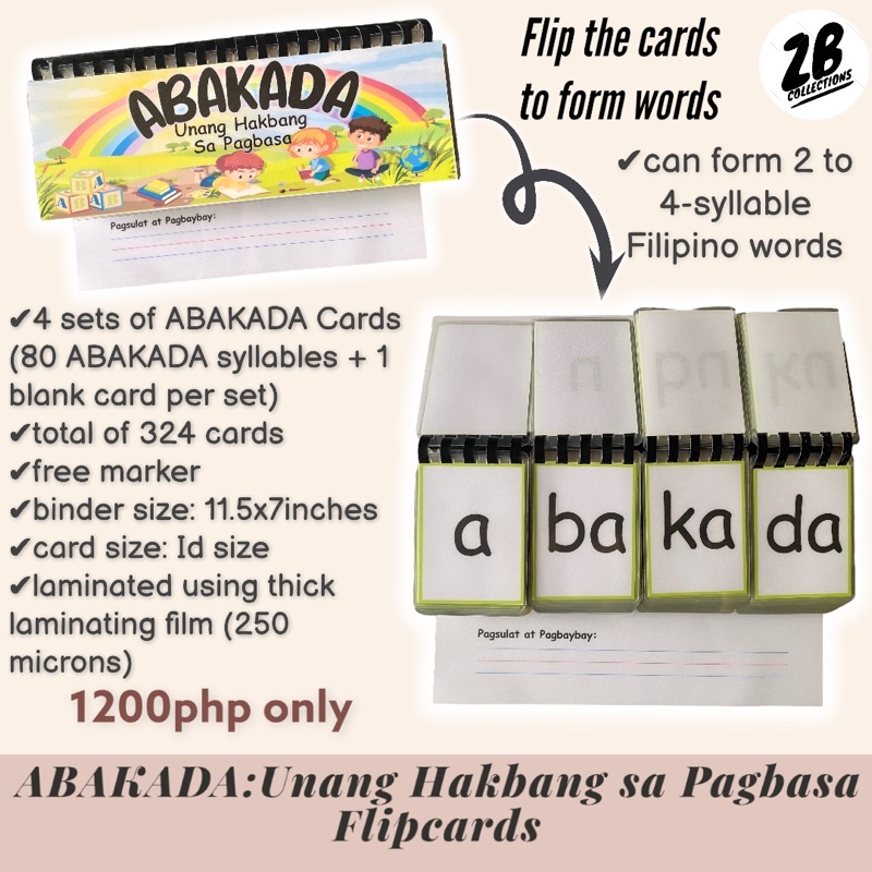 ABAKADA Flip Cards-4 Sets of Abakada syllables -LAMINATED | Shopee ...