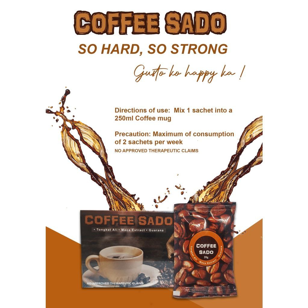 One Sachet Premium Instant Coffee Sado Espresso Formulated Energy Drink ...