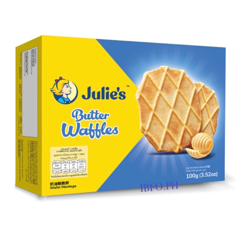 Julies Butter Waffles Wafer Mentega 100g Shopee Philippines