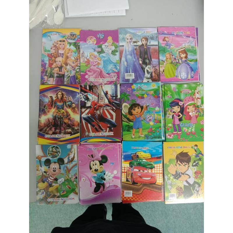 Buku Warna Kanak-Kanak Kartun A5 Berpelekat Comel Coloring Book Cartoon ...