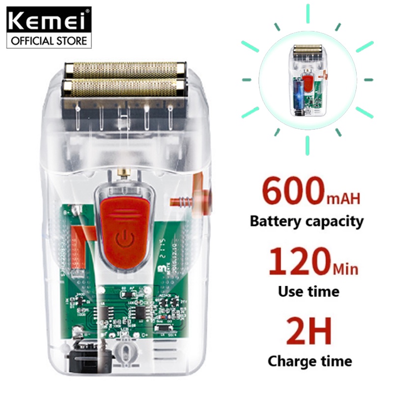 KemeI KM-NG987 New Shaver Transparent Reciprocating Hair Cutter Razor ...