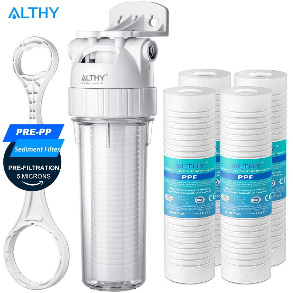 ALTHY 5 Micron Whole House Sediment Water Filter System Prefilter ...