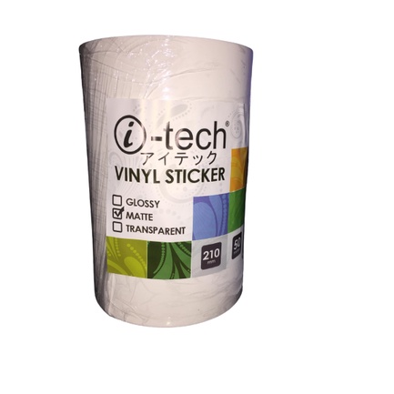 ITECH Vinyl Sticker Waterproof Matte/Glossy 1 Roll (210 mm x 50 meters ...