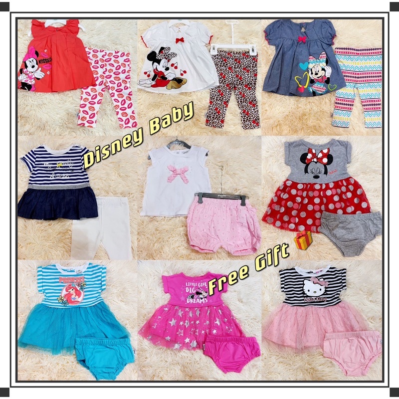 2-pieces Disney Baby Dress Set Baby Dress Newborn Baby Romper | Shopee ...