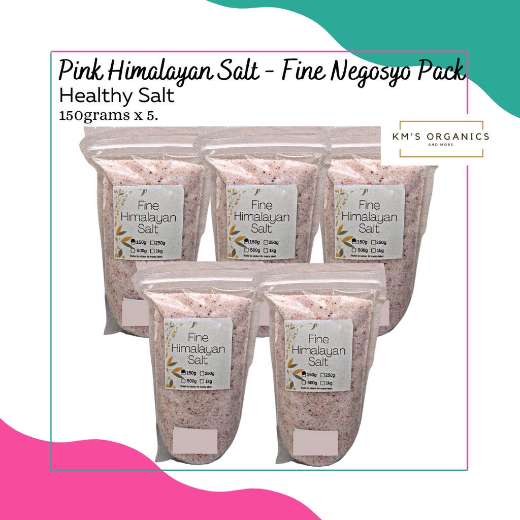 Pink Himalayan Fine Salt 150g x 5 Negosyo Pack | Shopee Philippines