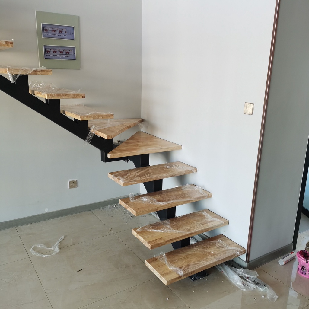 Straight Stairs Indoor Rotating Attic Duplex Floor Loft Steel Wood ...