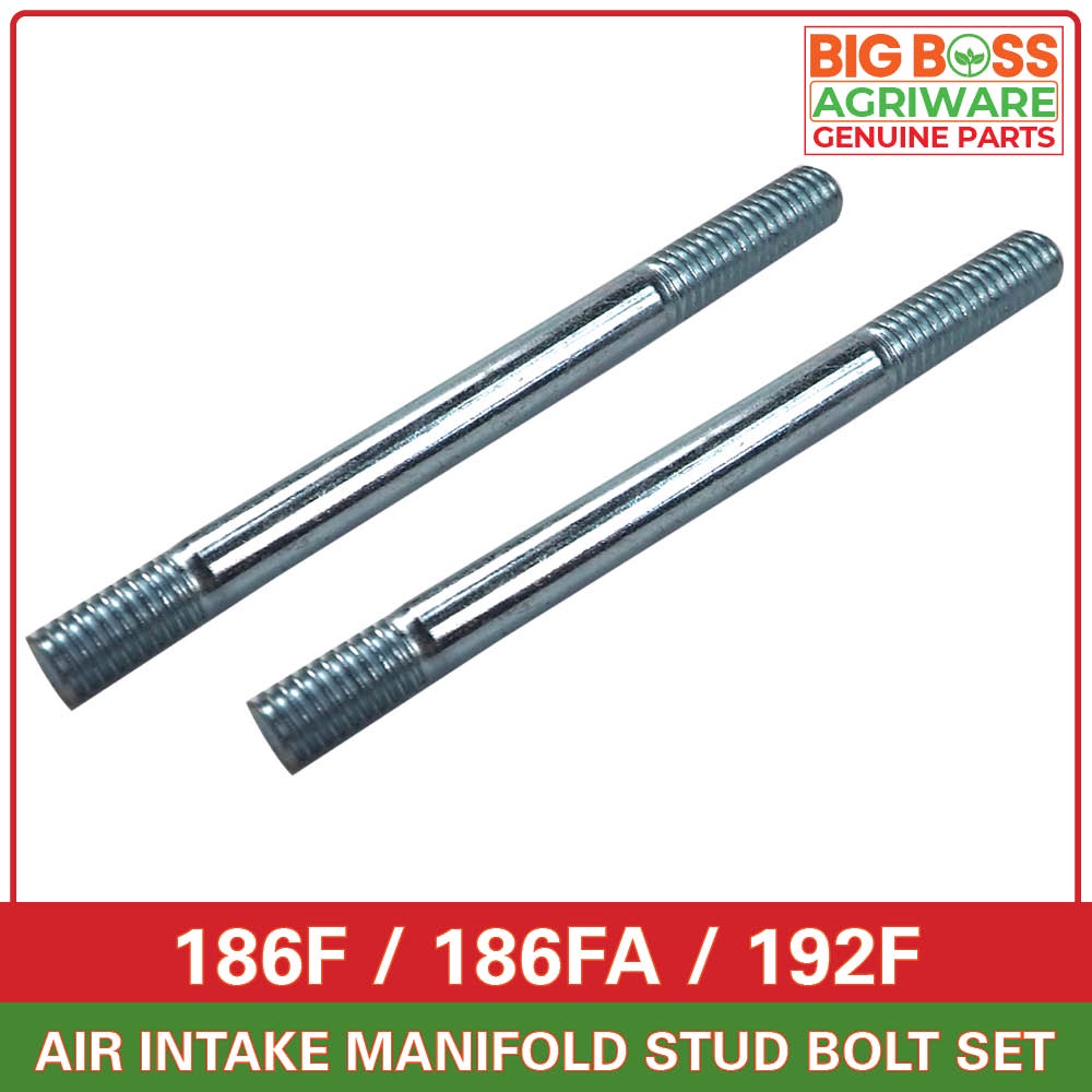 BBA Air Intake Manifold / Pipe Stud Bolt Set (2 pcs) 186F, 186FA, 192F ...