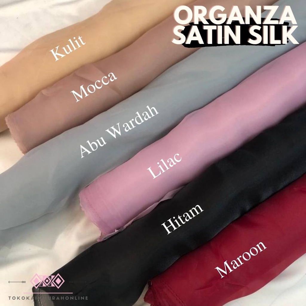 Super SILK Plain Premium Organza Satin Fabric Meter Glowing Dress ...