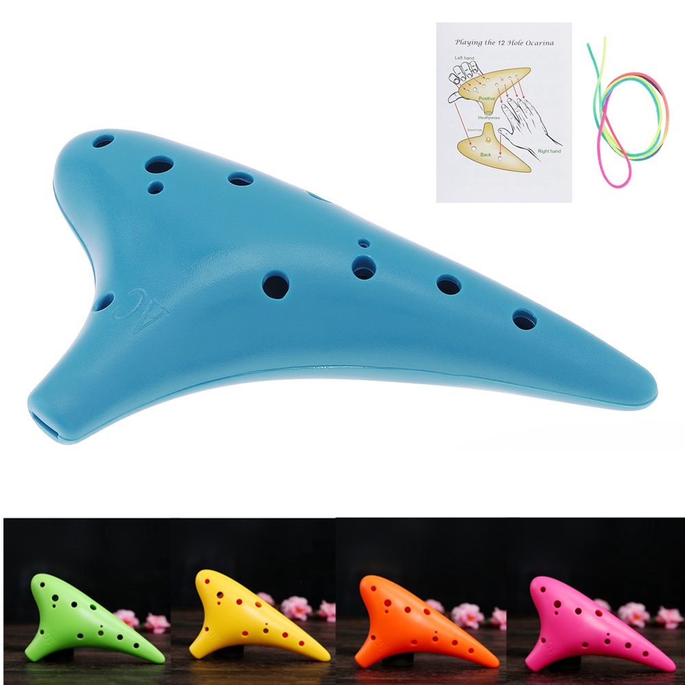 five colors for optional 12 Hole Resin Plastic Ocarina Alto ToneC Flute ...