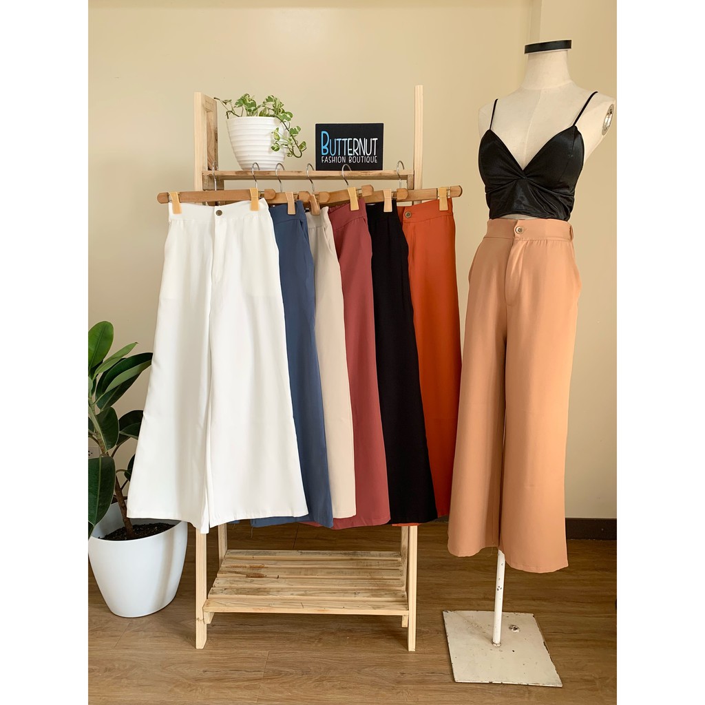BUTTERNUT Bangkok Z inspired Wide Crop Pants (NEW) | Shopee Philippines