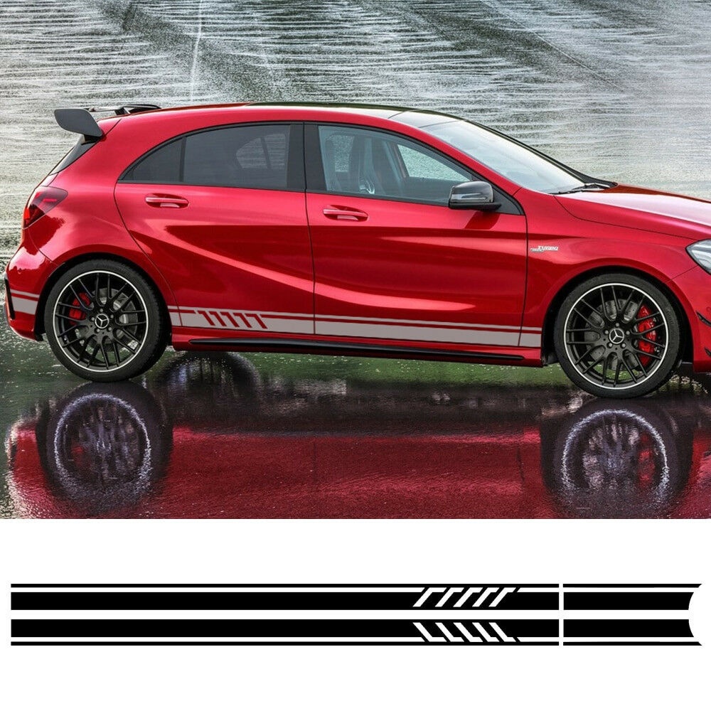 1Set Mercedes Benz A CLA Class W176 A45 AMG Racing Stripes Decal Vinyl ...