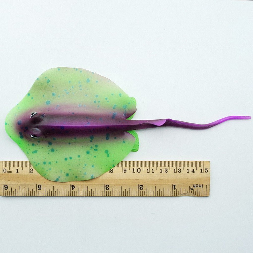 Silicone Glowing Aquarium Artificial Manta Ray Fish Tank Fake Devil Ray ...