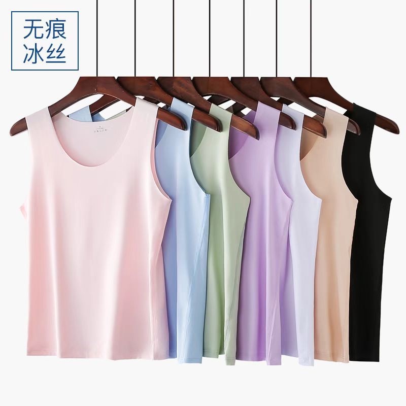 Women's Sleeveless Ice Silk Summer Manipis Seamless Sando | Stretchable ...