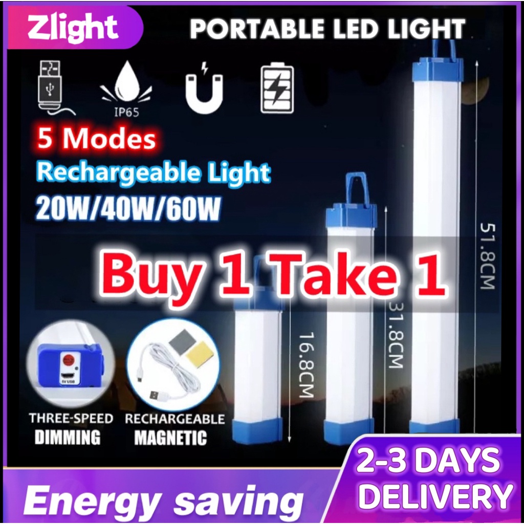 【Buy 1 Take 1】5 Modes Rechargeable Light LED Energy Saving USB ...