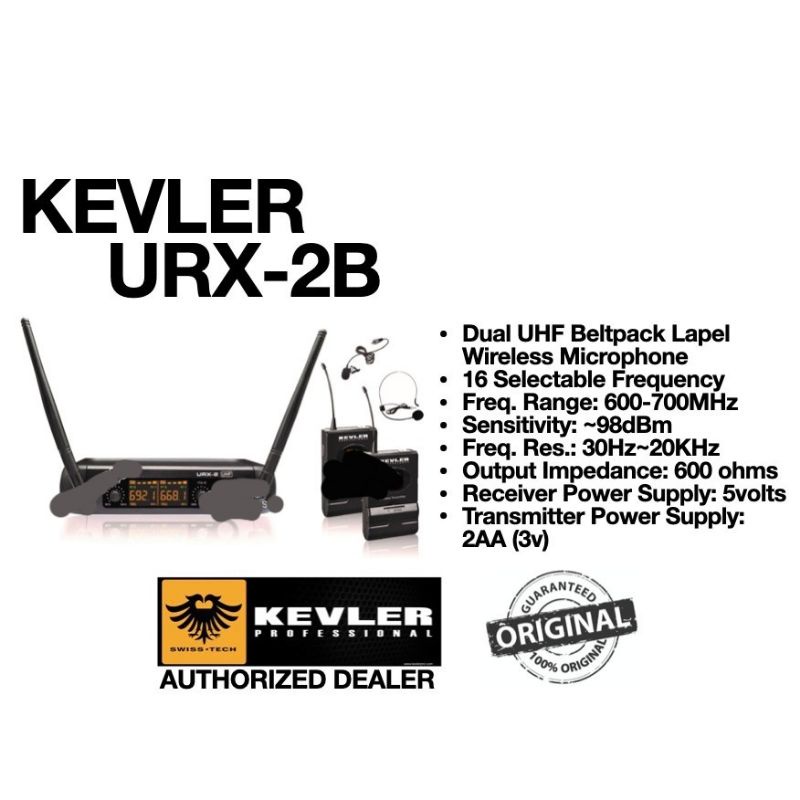 Kevler URX-2B Wireless Dual UHF Lapel Mic Original | Shopee Philippines