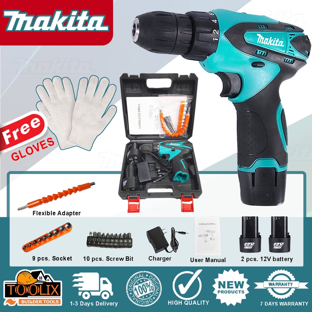 Makita Cordless Drill Set Portable Electric Drill Set Cordless Hand ...