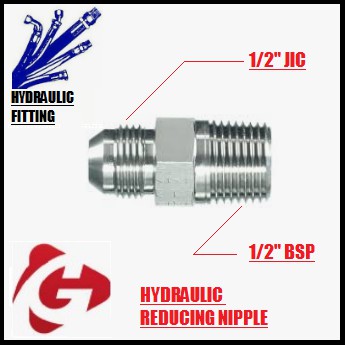 [Hydraulic Fittings] Hydraulic 1/2" JIC x 1/2" BSPT Reducing Stud ...