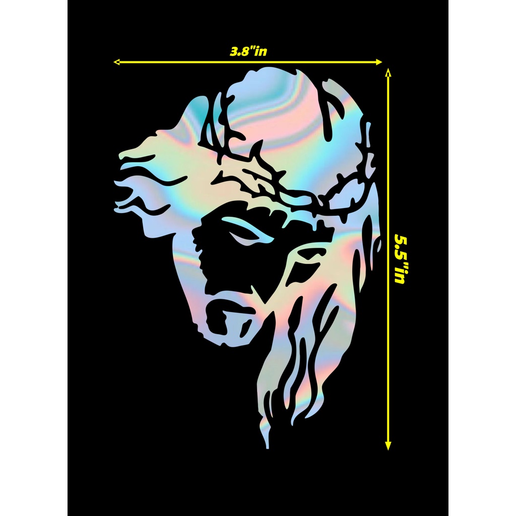 JESUS FACE DECAL (3.8"in x 5.5"in) | Shopee Philippines