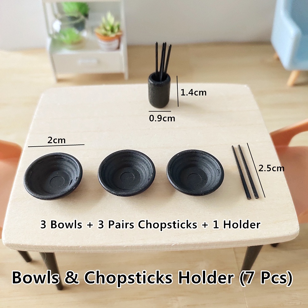 1:12 Dollhouse Mini Chinese Food Chopsticks Dim Sum Dishes Japanese ...