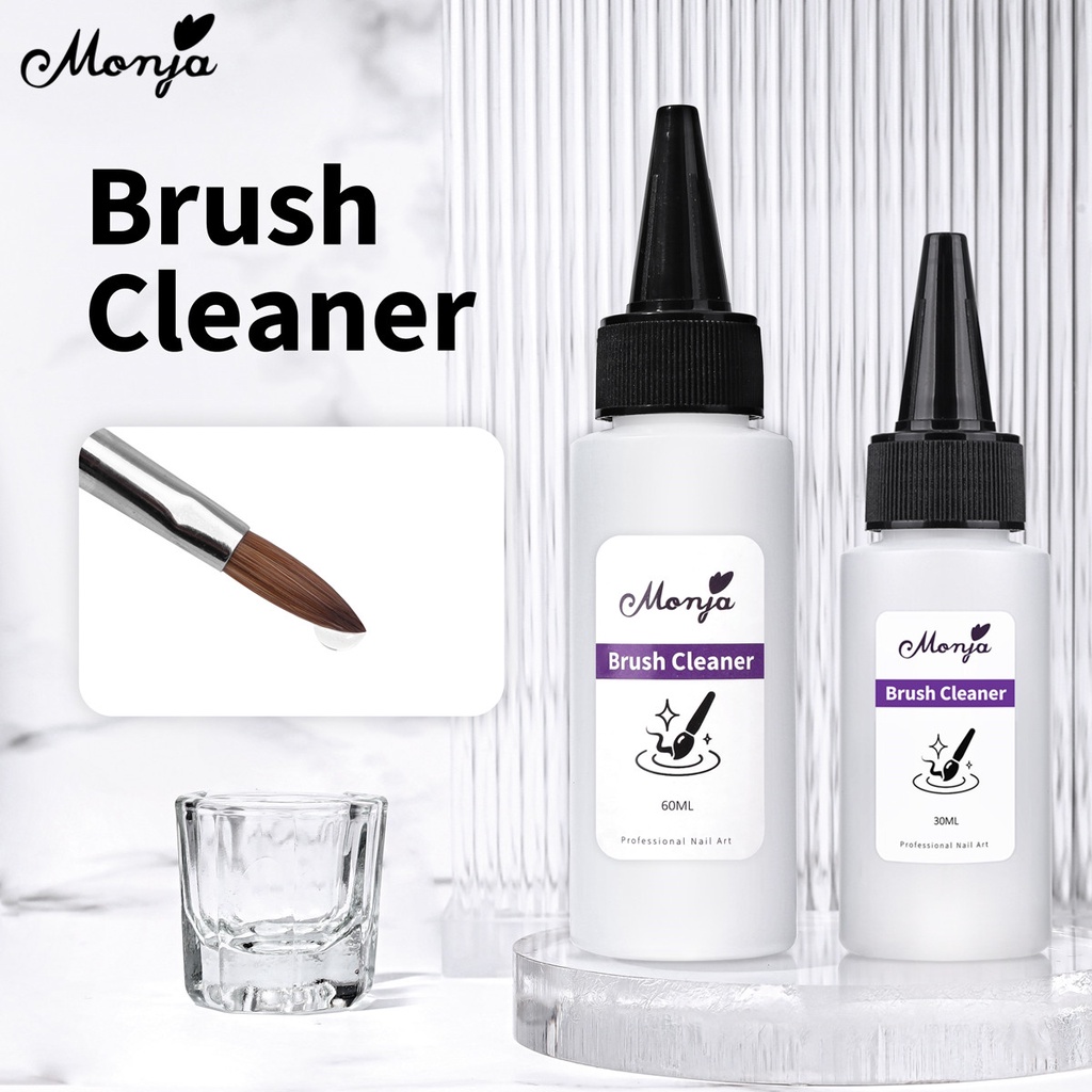 Monja Nail Brush Cleanser Liquid Remover Acrylic Uv Gel Polish Quick ...