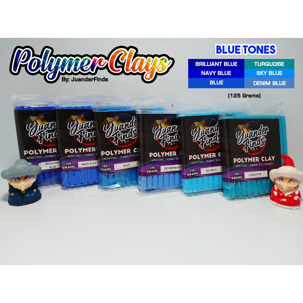 125 Grams Polymer Clay Modelling Diorama Clay Navy, Turquoise ...