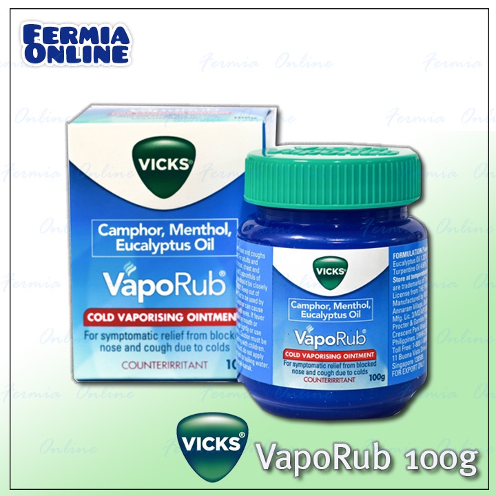 Vicks Vaporub 100g (Camphor, Menthol, Eucalyptus Oil) | Shopee Philippines