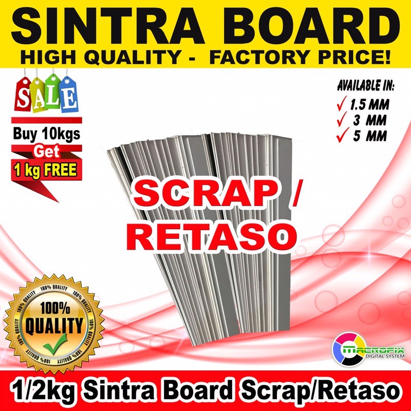 1/2 kg Sintra Board Scrap/ Retaso / almost 3inches x 12inches (w/ SALES ...