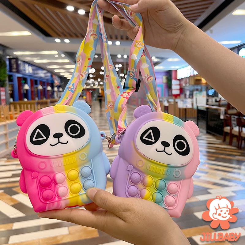 Jillbaby baby coin purse INS style panda bubble bag pop it toy handbag ...