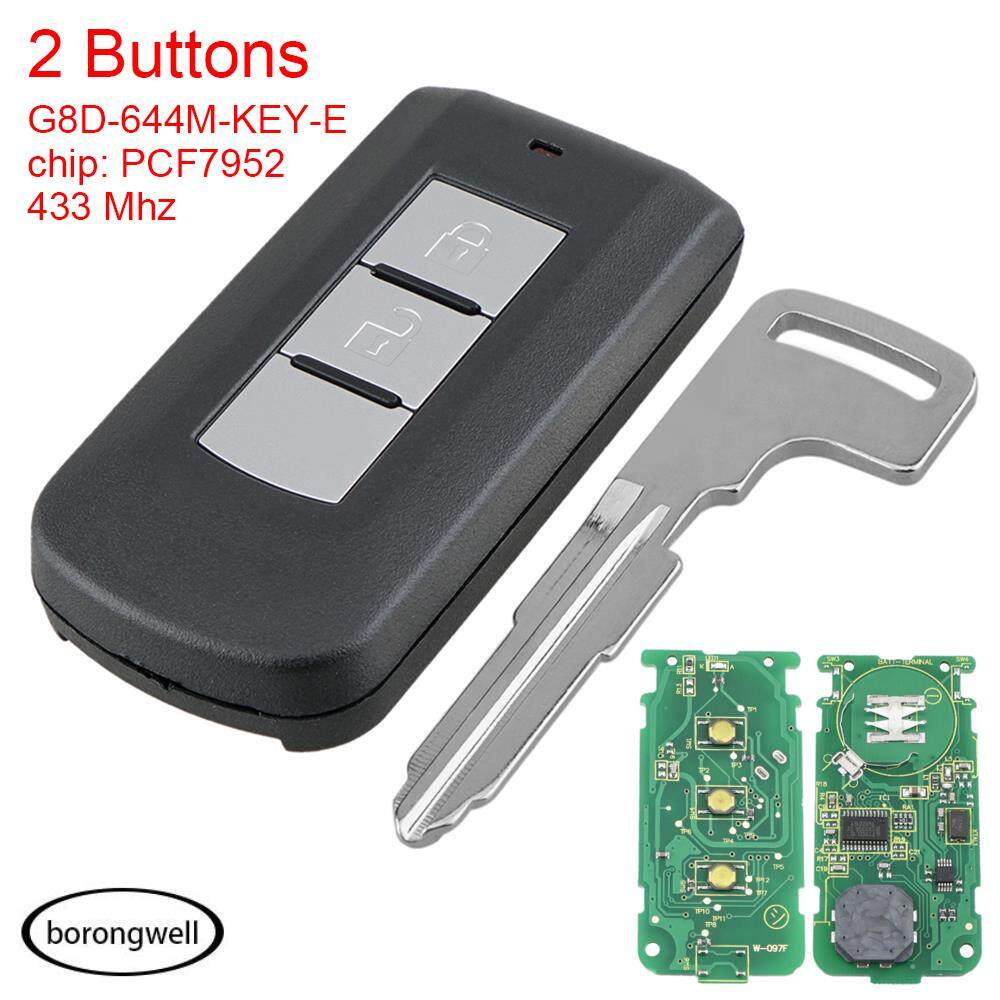 (borongwell)2 Button Smart Remote Key 433Mhz with PCF7952 Chip for ...