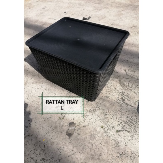 black rattan eco tray with lid rattan basket with cover (for other ...
