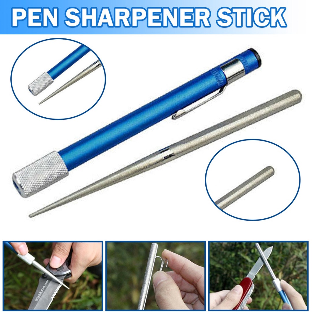 Diamond Retractable Sharpener Portable Sharpening Steel Rod Pen Kitchen ...