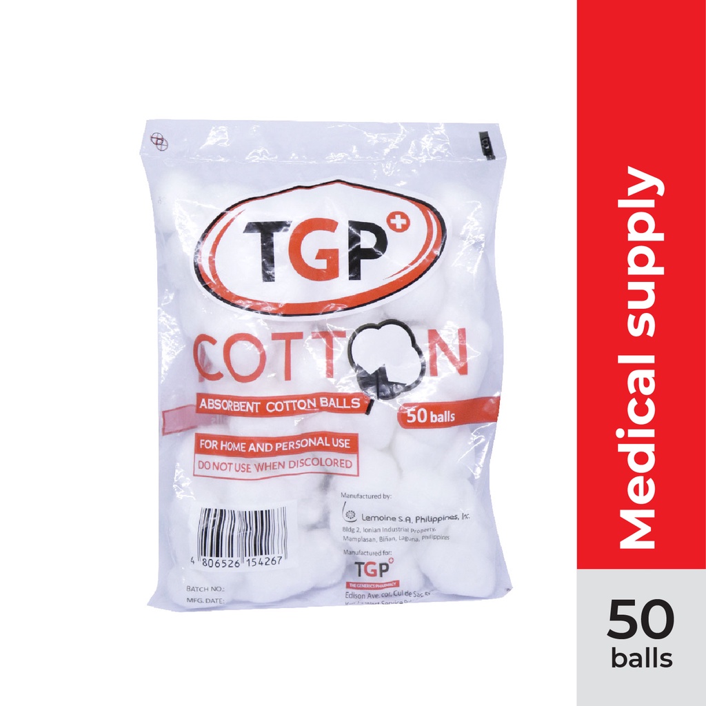 TGP Cotton Balls Absorbent 50 balls/ pack | Shopee Philippines