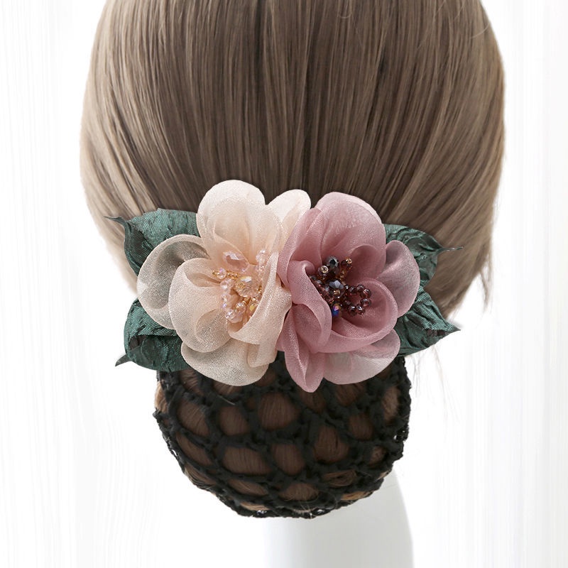 Flower Hair Net Women's Professional Bun Snood Elegant Professional ...