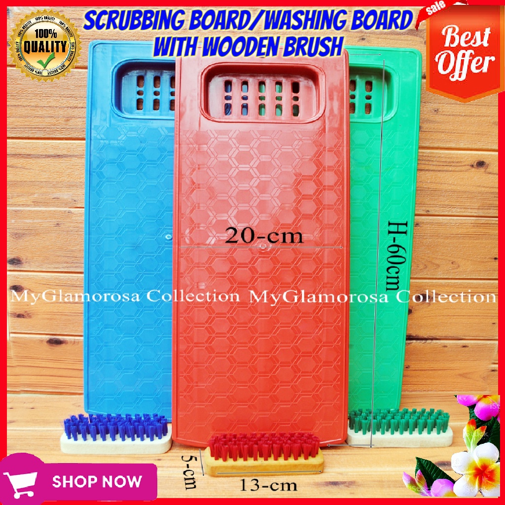 MyGlamorosa Collection Washing Board With Wooden Brush/Washing Board ...