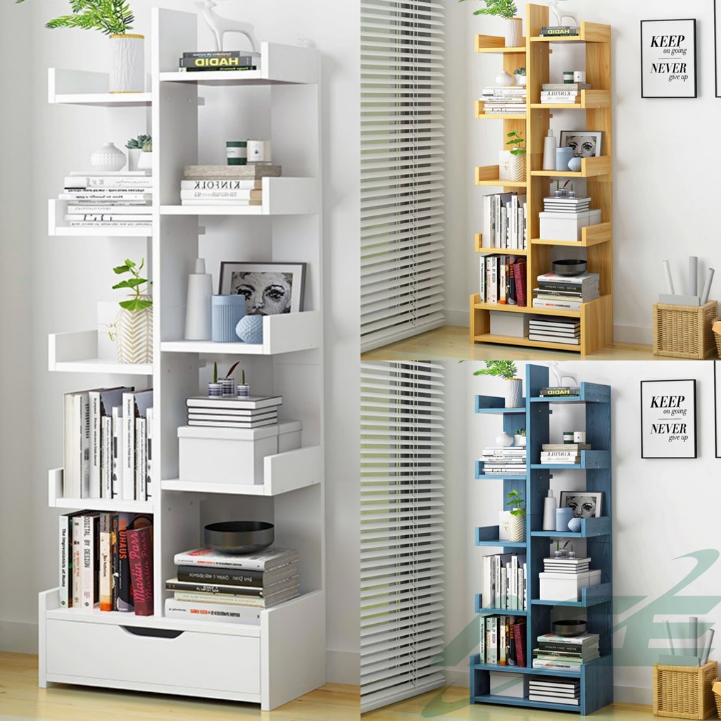 Modern Book Shelf Display Rack Floor Bookcase Cabinet Simple Bookcase ...