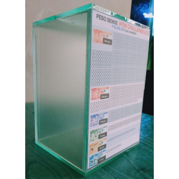 alkansya peso sense ipon challenge 2022 4Wx5Lx7H SMOKE | Shopee Philippines