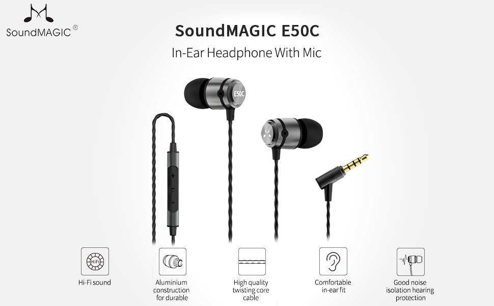 SoundMAGIC E50 E50C Wired Earphones with Mic Headphone In-Ear Monitor 3 ...
