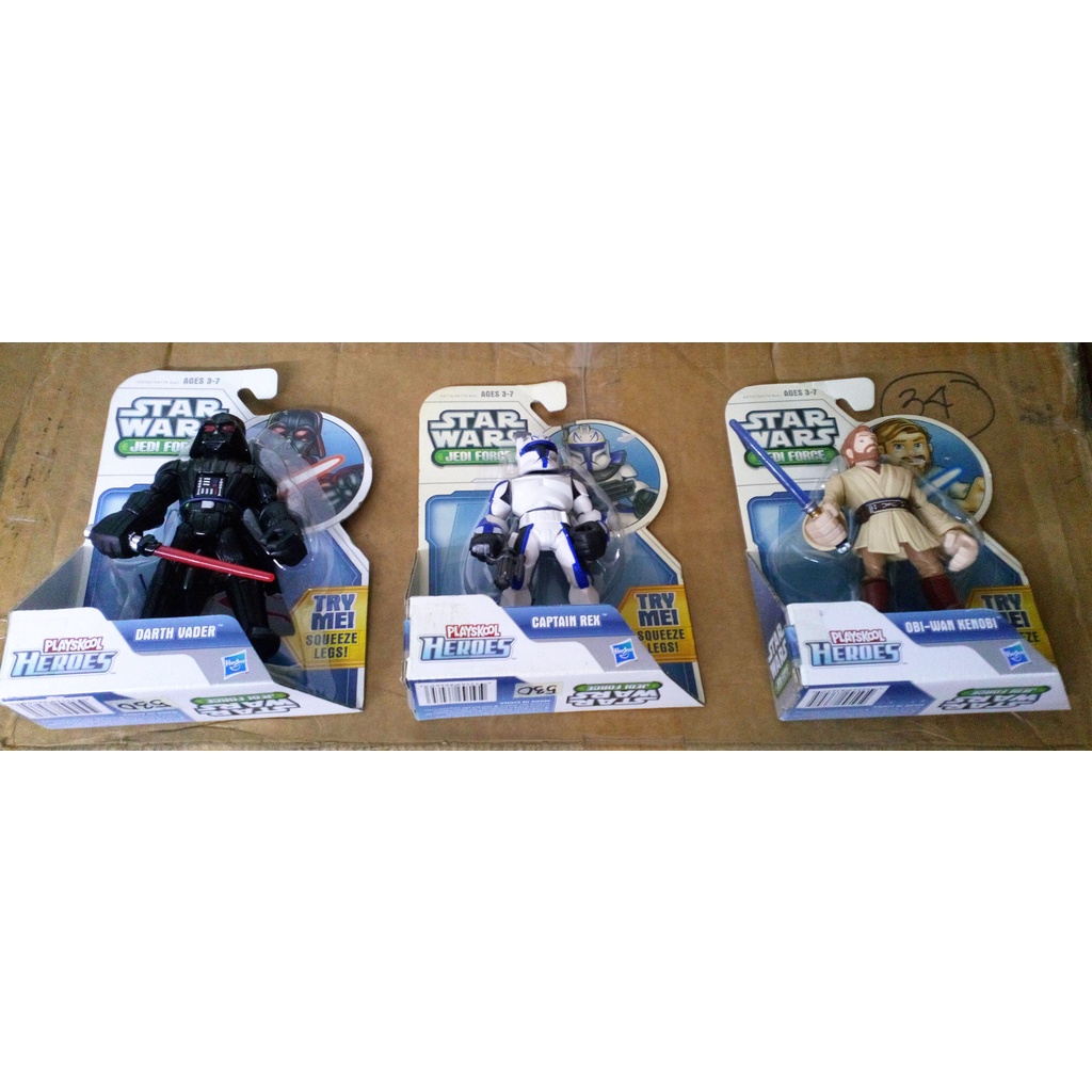 Star Wars Playskool Heroes 5 Inch 3-Pack Darth Vader Captain Rex Obi ...