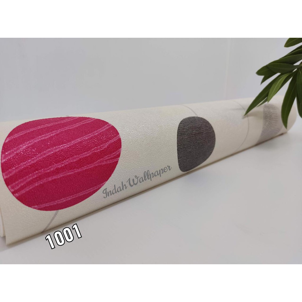 MERAH Fanta Salur Simple Diva Red Polka Dot Motif Wall Wallpaper ...